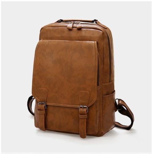 NUC Mens Leather Travel Backpack for Men by Wolph